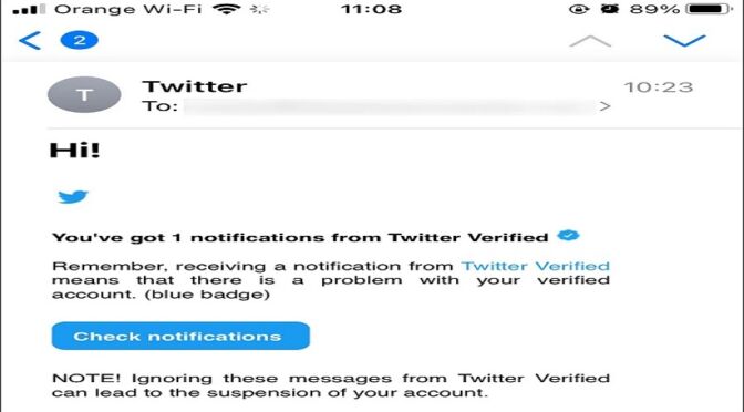 Phishing emails target verified Twitter accounts
