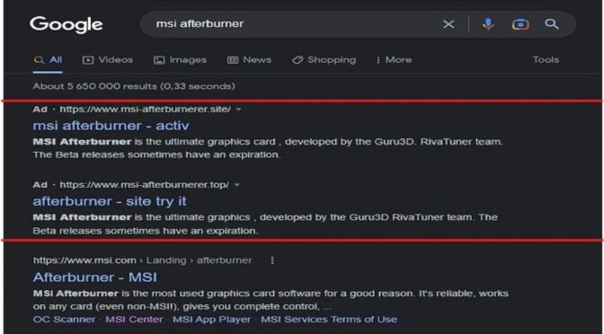 Fake MSI Afterburner software infects users with malware